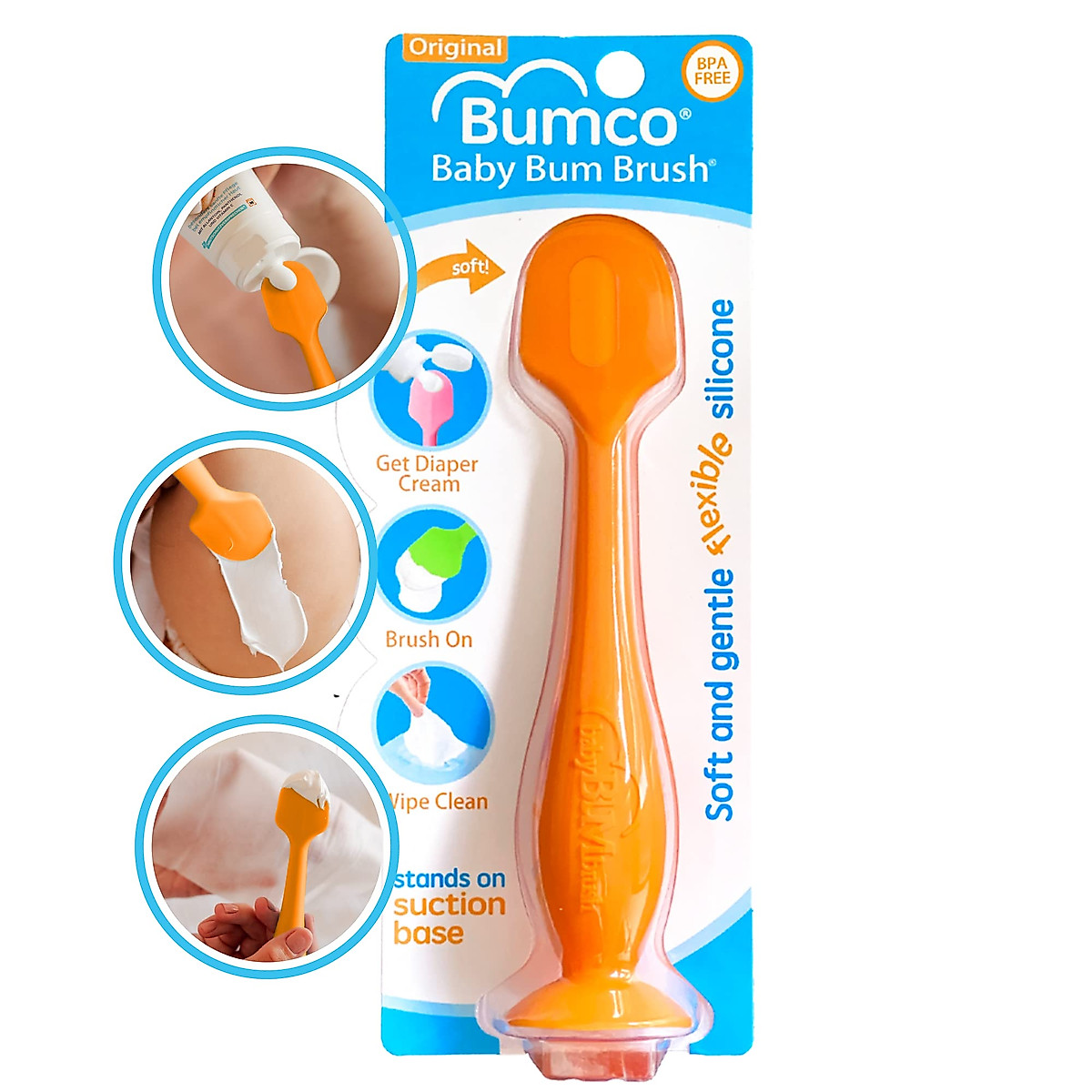 Bumco Diaper Cream Spatula - BPA-Free Diaper Bag Essentials, Soft Butt Spatula Baby, Mom-Invented Butt Paste Spatula, Bumco Diaper Cream Spatula, Flexible Diaper Cream Applicator, Bumco Baby Bum Brush