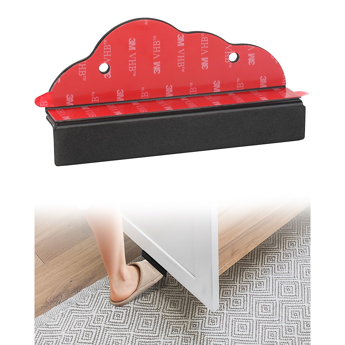 Cabinet Foot Pull for Trash Drawer - Foot Pull for Trash Cabinet Drawer - Hands-Free Design for Full Overlay Cabinet Doors - Durable Carbon Steel with EVA Padding