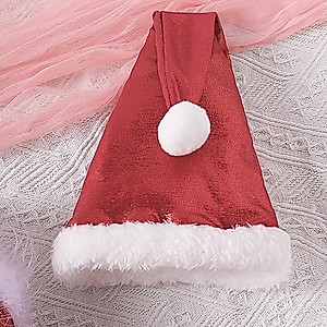 Baby Girl Christmas Dress Sleeveless Mesh Tulle Ruched Fluff Trim Bowknot Sweet with Santa Hat Princess Fall Winter (Red, 2-3 Years)