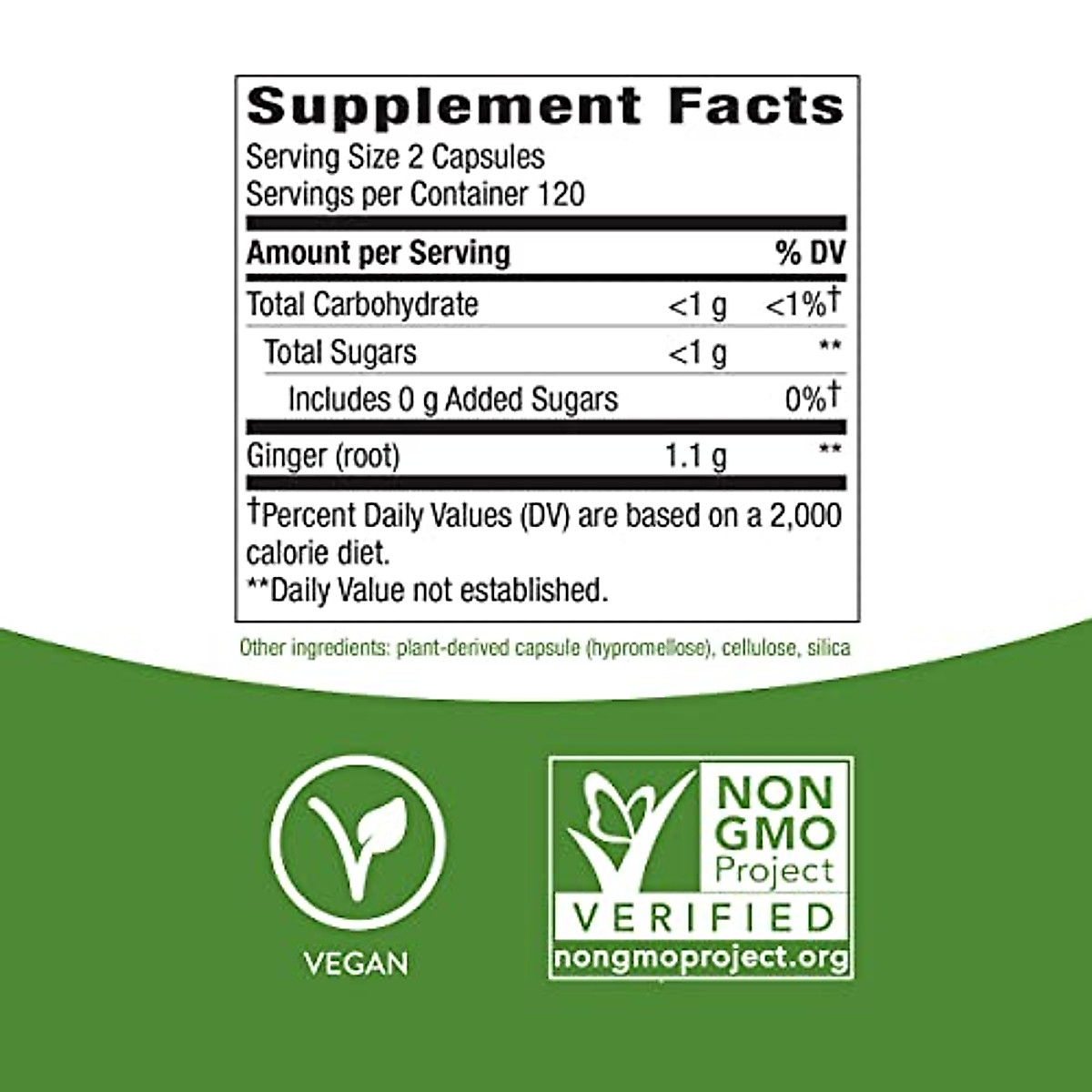 Nature's Way Ginger Root, Traditional Digestive Support*, 1110 mg Per Serving, Non-GMO Project Verified, 240 Capsules