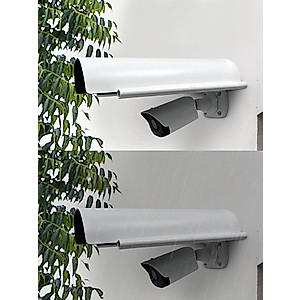 KENUCO Sun Rain Shade Cover Compatible with Outdoor Security Cameras, Aluminum Alloy Material - White