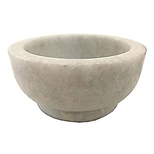 White Marble Incense Burner Bowl/Smudge Pot/Wicca Ritual Offering Bowl 4 1/2" W x 2 1/2" H SBR49A