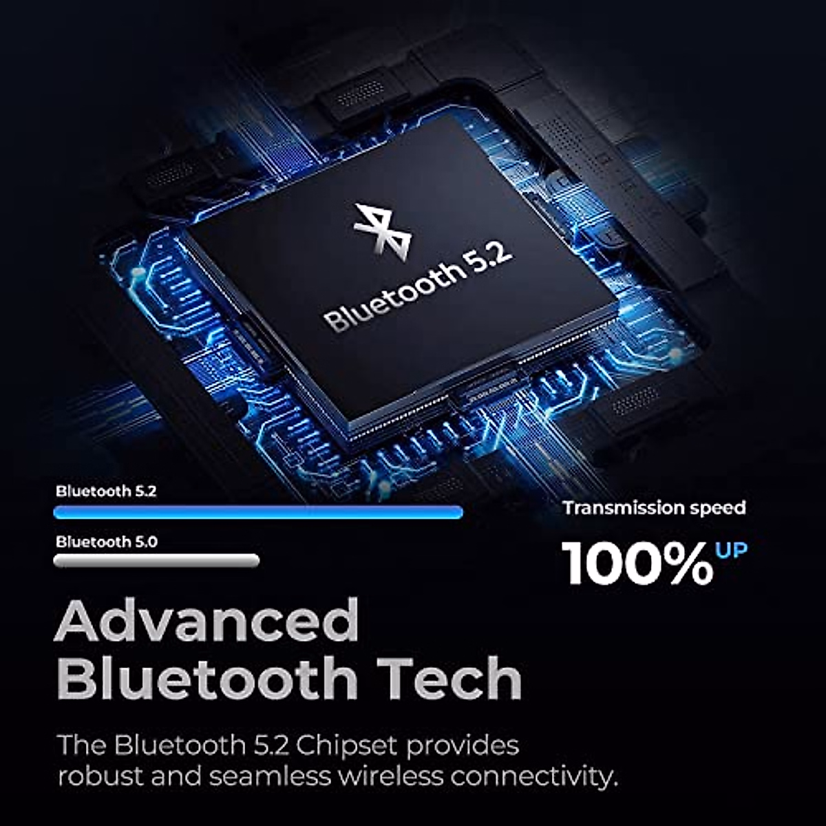 emotal Dual-Mic AI Noise Cancelling Bluetooth Headset for Cell Phones, 10 Days Standby 30Hrs HD Talktime Bluetooth Earpiece IPX6 Waterproof Ultralight for Driving/Truckers/Business,Black