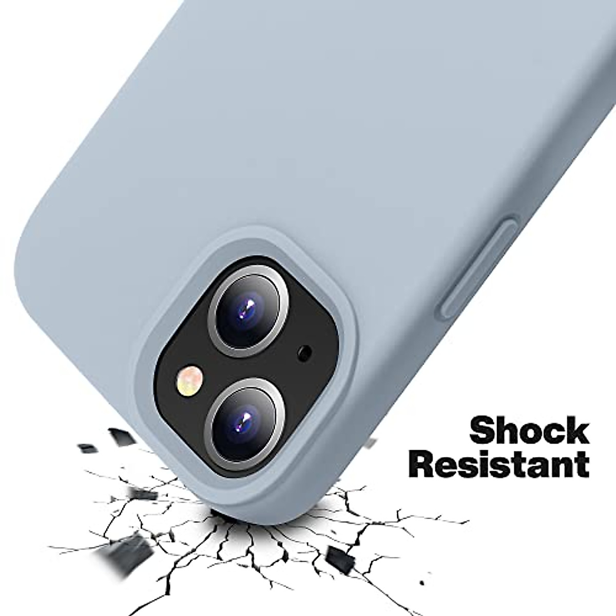 OTOFLY Compatible with iPhone 13 Mini Case,Liquid Silicone Slim Protective Shockproof Phone Case Cover with Anti-Scratch Microfiber Lining, 5.4 inch (Nattier Blue)