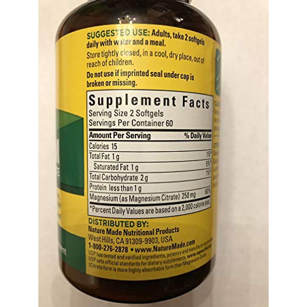 Nature Made Magnesium Citrate Softgels, 120 Count (Pack of 2)