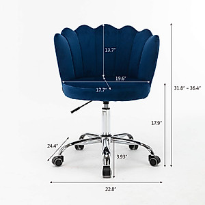 KUIKUI Modern Shell Chair for Living Room Bedroom, Blue Leisure Office Chair