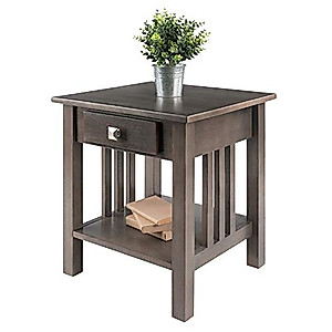 Winsome Stafford Occasional Table, Oyster Gray 19.92 x 18.98 x 22.05