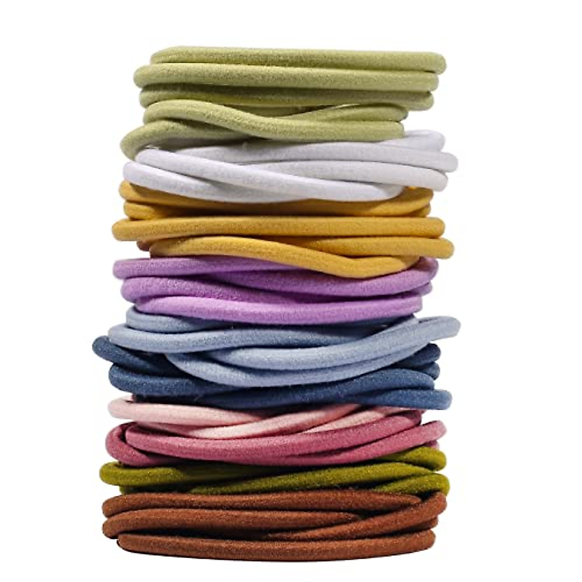 50PCS Womens Elastics Hair Tie, 4mm Colorful Ponytail Holders Hair Bands for Medium to Thick Hair, Curly Hair, Women or Men (4mm Colorful)