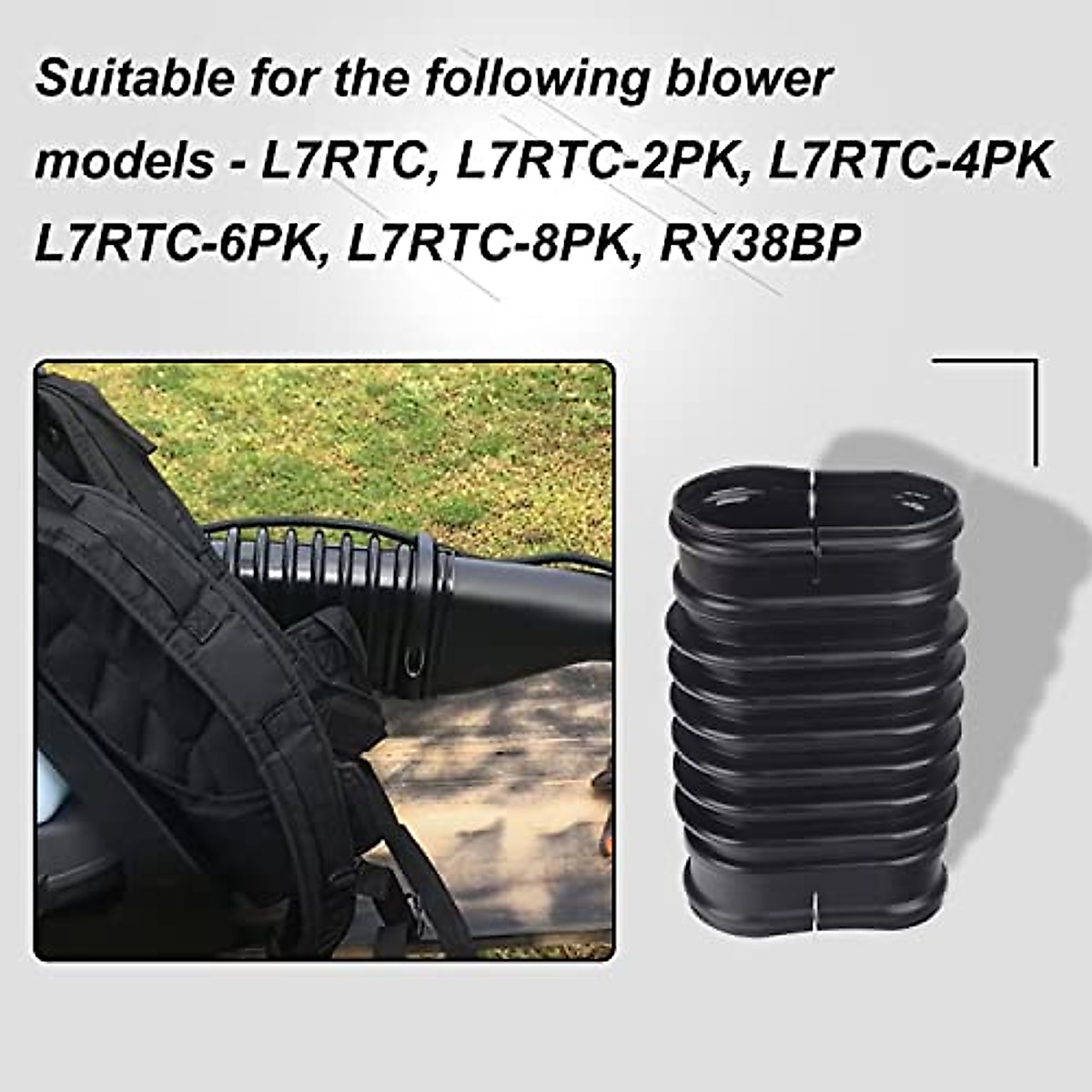 580473001 Replacement Bellows Flex Tube Compatible with Ryobi 38cc Backpack Blower RY40404 40V Blower RY40404NV, RY40404NVM, RY40440 Also for 308054129, 310816015, 309266005 (2 PACK)