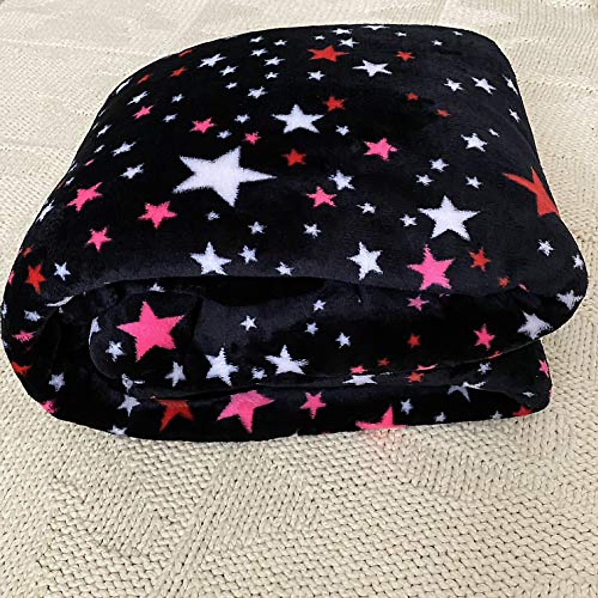 Victoria's Secret Victoria's Secret Blanket Fashion Show Sherpa Black Stars Print Large, Purple