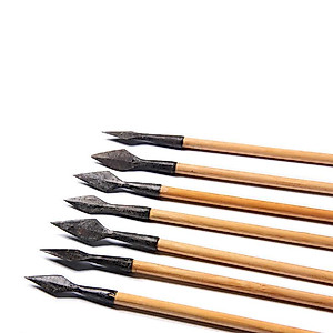 PG1ARCHERY Archery Hunting Arrows, 12 Pack Traditional Target Wooden Arrow 5" Turkey Feathers Fletching with Vintage Broadheads Tips White