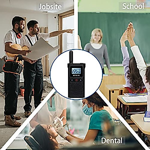 Retevis RB28 Walkie Talkies with Earpiece,Rechargeable 2 Way Radios with Large LCD Screen,1500mAh Battery USB-C Charging NOAA Alert,Portable Two Way Radio for School Dental Church Restaurant(10 Pack)