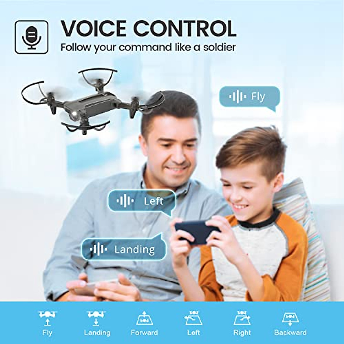 DEERC Drone with Camera for Kids, D40 FPV HD 1080P Mini Drones for Adults Beginner, Foldable Quad Air Hobby RC Quadcopters & Multirotors, Toys Gifts, 2 Batteries 20 Mins Flight Time, Easy to Fly