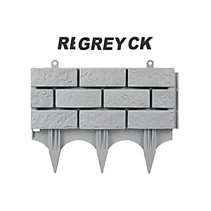 Plasitic Fence Stone Brick, Yard Brick Effect, Edging Garden Lawn Borders Bricks, Effect Flower Bed Edging Plant Border Bricks, Multifunctional Lawn Bricks Fence for Flower Tree Grass