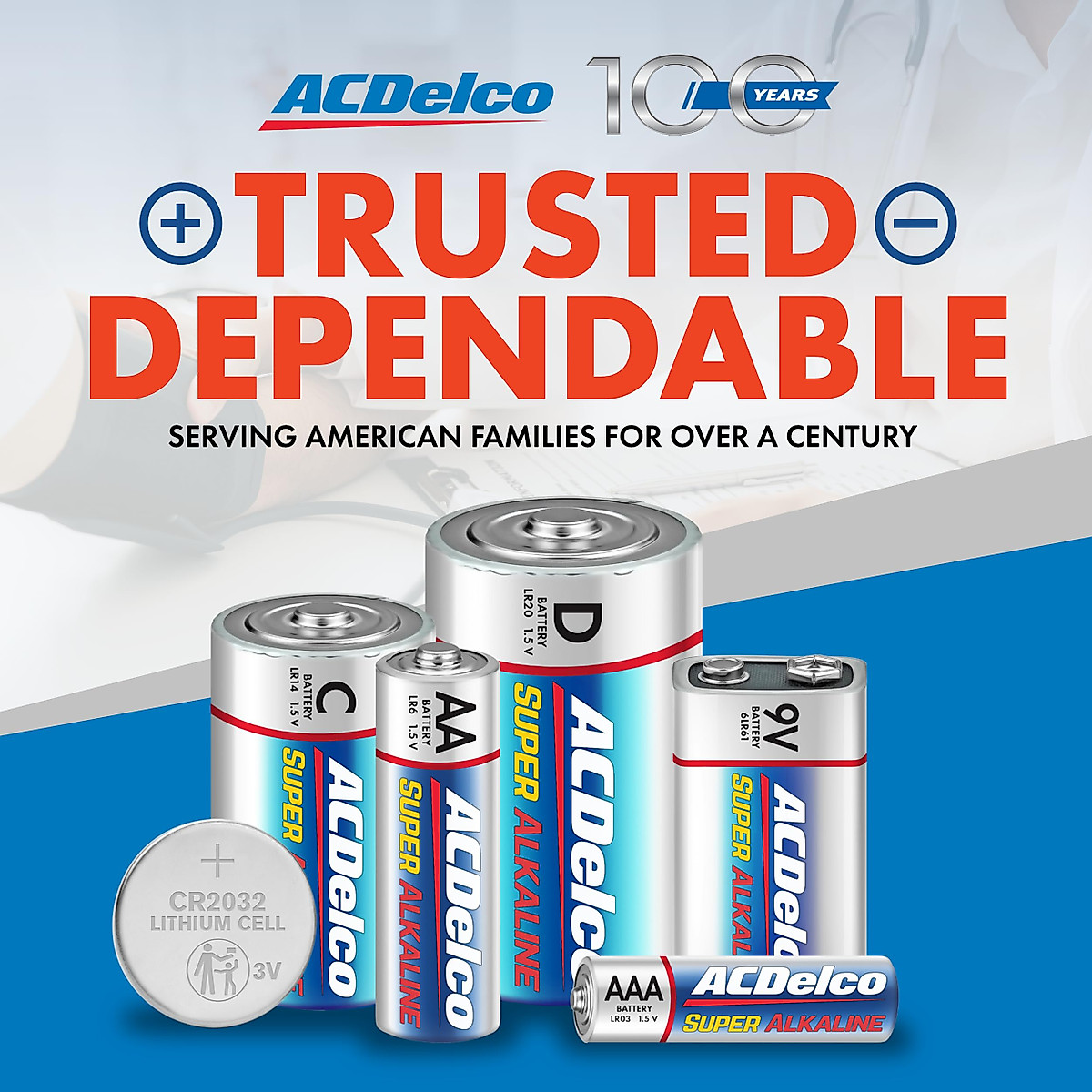 ACDelco 12-Count C Batteries, Maximum Power Super Alkaline Battery, 7- Year Shelf Life, Recloseable Packaging