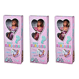 Simba 105733588 - Steffi Love Baby Surprise, Pregnant Doll with Baby Surprise, Boy, Girl, Twins, 3 Assorted Designs, Only One Item Supplied, Over 11 Pieces, 29 cm, from 3 Years