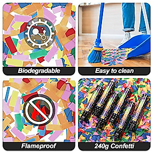 Confetti Cannon Party Confetti Poppers (6 Pack) - Anfly Multicolor Confetti Shooters, Biodegradable Confetti Blaster for Birthday, Graduation, Wedding, Christmas, New Year's Eve