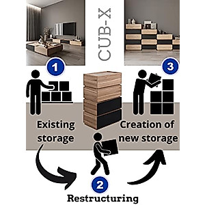 Stackable Storage Drawers, Dressers & Chests of Drawers, Dresser of Closet, Small Dressers for Bedroom, Nightstand, Bedside Tables (Nordic Walnut)