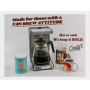 Grady's Cold Brew Coffee | Original - Brewed Strong | New Orleans Style Cold Brewed coffee Concentrate | Medium Roast Gourmet Coffee | Coffee Can | 4 Bean Bags | 12 Servings Per Can