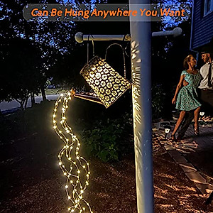 Solar-Outdoor-Lights for Yard, Solar-Watering-Can with Cascading-Lights, Solar-Garden-Lights for Patio-Garden-Decor, Solar-Pathway-Lights Outdoor-Decor For Holiday-Festival- Halloween-Christmas, etc