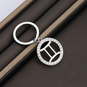 TGBJE Zodiac Constellation Keychain Zodiac Sign Gift Zodiac Outline Gift Horoscope Constellation Celestial Zodiac Keychain (Gemini SR)