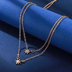 Victray Boho Star Necklace Coin Neck Chain Choker Pendant Necklaces Fashion Jewelry for Women (1)