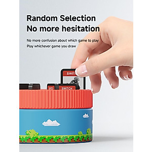 Hagibis Game Storage Case for Nintendo Switch, PS Vita, Rotating Game Card Case with 10 Card Slots, Magnetic Draw Card Portable Switch Game Cartridge Holder (Blue)