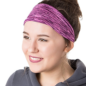 Hipsy Women's Adjustable & Stretchy Xflex Pastel Yoga Headband Multi Packs (Pink & Pink 2pk)