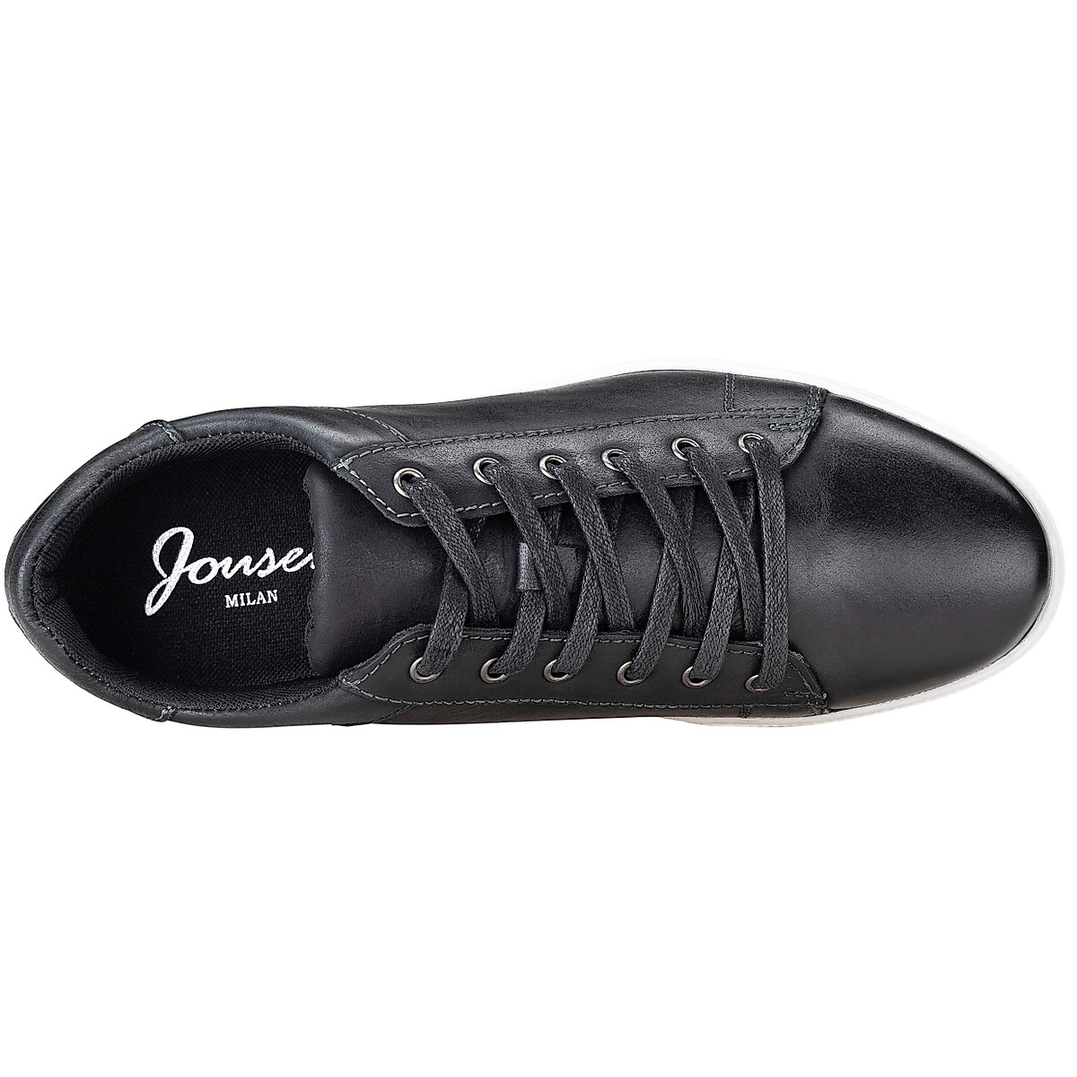 Jousen Men' s Casual Shoes Leather Dress Sneakers Business Casual Shoes for Men Breathable Fashion Sneakers (MY852 Black 8)