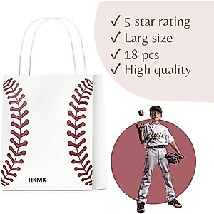 18 Pcs Baseball Party Favors Gift Bags - Baseball Goodie Bags Favors for Kids Adult Team - Baseball Theme Birthday Party decoration bags - Supplies Paper Bag with Handle