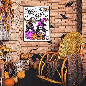 Halloween Cross Stitch Kits for Adults-Gnomes Stamped Cross Stitch Kits Needlepoint Counted Cross Stitch Kits for Beginners Adults Patterns Dimensions Embroidery Kits Arts and Crafts (11CT)