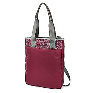 Chala Group Handbags Paw Print CV Venture Zip Around Tote Shoulder Bag - Dog Mom Dog Lover, Burgundy