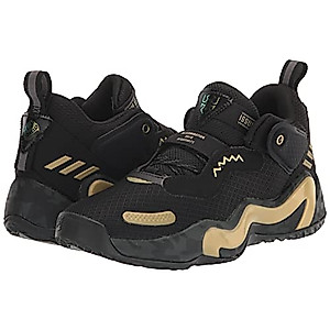 adidas D.O.N. Issue 3 Basketball Shoe, Black/Gold Metallic/Grey, 6 US Unisex Big Kid