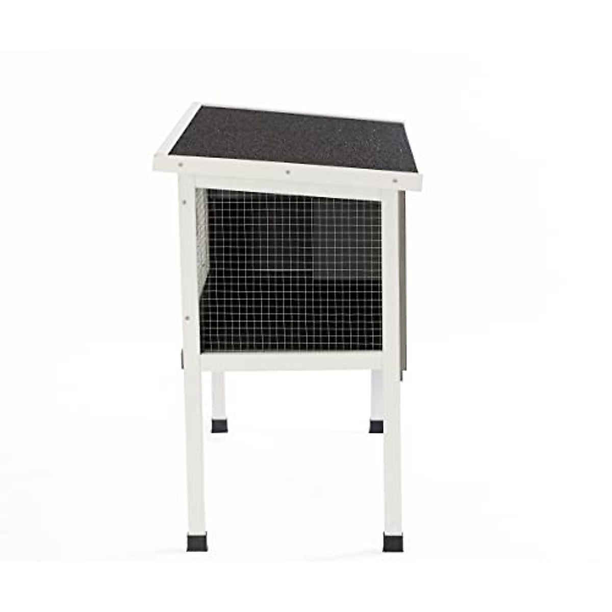 EMKK Wooden Rabbit Hutches Pet House Small Bunny Wood Hutch Dog Chicken Coops Cages Cage with No Leak Tray Lockable Door Openable Top for Indoor Outdoor,Grey, 46''L X 17.7''D X 27.6''H