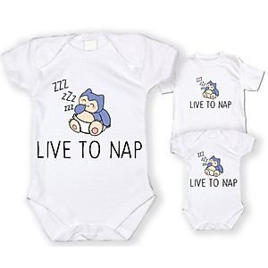 Dittoxpression Live to Nap Unisex Baby Bodysuit (3-6 MO) White
