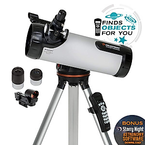 Celestron - 114LCM Computerized Newtonian Telescope - Telescopes for Beginners - 2 Eyepieces - Full-Height Tripod - Motorized Altazimuth Mount - Large 114mm Newtonian Reflector