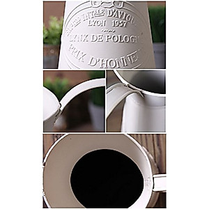 VANCORE Shabby Chic Large Metal Jug Flower Pitcher Vase