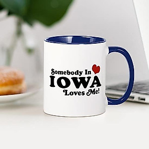 CafePress Somebody In Iowa Loves Me Mug Ceramic Coffee Mug, Tea Cup 11 oz
