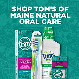 Tom's of Maine Naturally Waxed Antiplaque Flat Dental Floss, Spearmint, 32 Yards 6-Pack (Packaging May Vary)