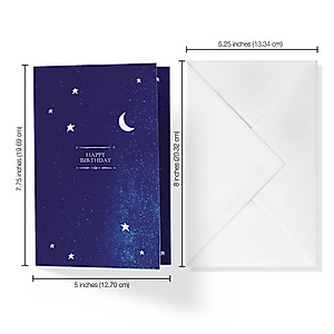 1Up Greetings Happy Birthday Card for a Friend | Friendship Like Ours is Magic | Stars Moon | Single Card and Envelope