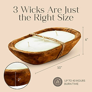 Dough Bowl Candle Company Pumpkin Spice Soy Candle - 3 Wick Candle Essential Oil Wax Melts, Rustic Farmhouse Decor Odor Eliminator, 20 Ounce All-Natural Soy Candles Gifts for Women and Men