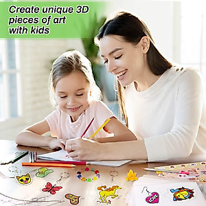 cridoz Shrink Plastic Keychain Kit, Shrink Art Kit Including 25 Sheets Shrink Film, Keychains Jewelry Accessories for Kids Creative Art and Craft Activity