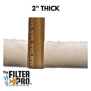 The Filter Pro Beige Coarse Filter Media, 2" Thick, 16" x 56" Roll, Perfect for Aquariums, Ponds or Water Gardens, Made in USA