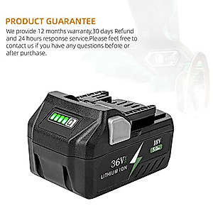 Wodeuibr 36V/18V 5.0Ah Replacement for Metabo HPT Battery,Li-Ion Battery MultiVolt 371751M 372121M BSL36A18 BSL36B18 Cordless Power Tools,5000mAh Large Capacity Battery