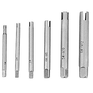 Tap Extractor 3/4 Flute Broken Head Screw Remover Stripped Tap Extractor Set Steel 3 Types 6 Pcs