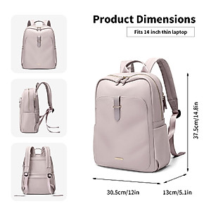 GOLF SUPAGS Travel Laptop Backpack for Women Fits 14 Inch Notebook Work Business Slim Durable College Computer Bag, Gift for Girls Women, Black