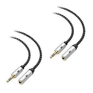 Cable Matters 2-Pack Headphone Extension Cable 10 ft (3.5mm Extension Cable/Aux Extension Cable, Aux Cord Extension) in Black - 10 Feet