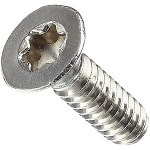 Stainless Steel Machine Screw, Plain Finish, Flat Head, Star Drive, 3/8" Length, #4-40 Threads (Pack of 100)