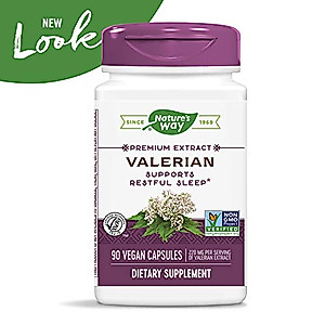 Nature's Way Valerian; 08% Valerenic Acids; Non-GMO Project Verified; Gluten Free; 90 VCaps (Pack of 2)
