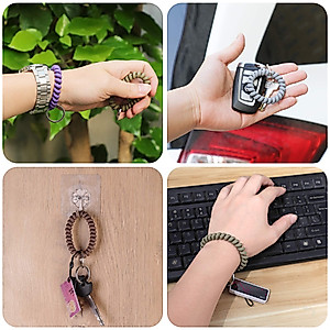Stretchable Wristband Wristlet Keychain Wrist Key Chain Wristlet,6 Color Spring Flexible Spiral Wrist Coil ​Wrist band Bracelet Key Holder Key Ring for Sauna Gym Pool ID Badge and Outdoor Sports